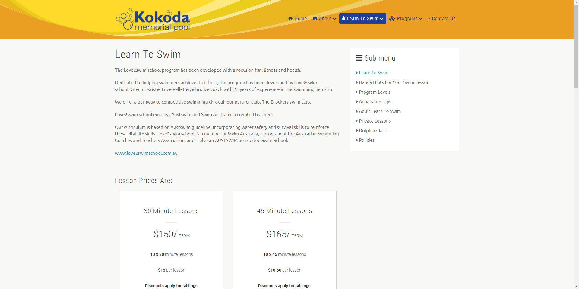 Kokoda Memorial Pool - D.P. Web Design